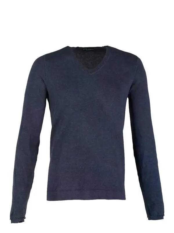 Dolce & Gabbana V-neck Cotton Sweater - Blue