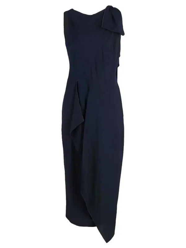 Roland Mouret Bow Detail Midi Dress - Blue