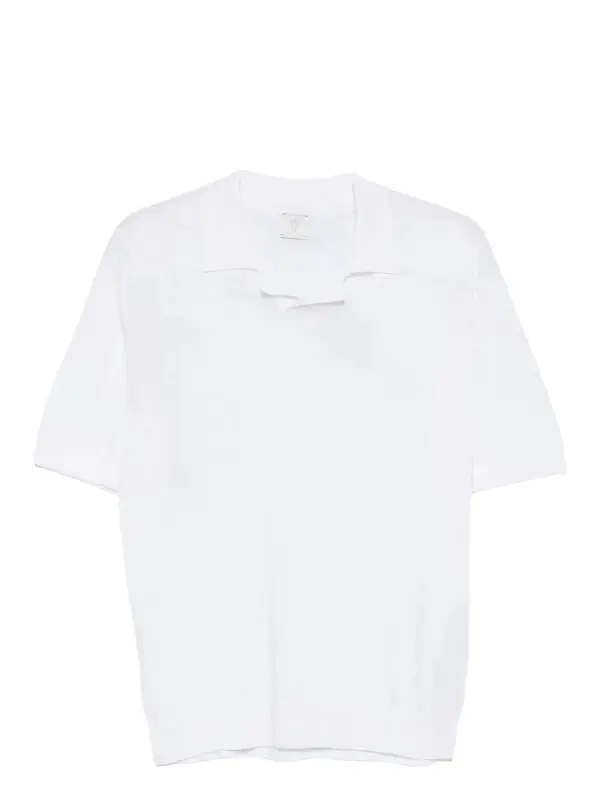 Eleventy Short-sleeved Polo-collar T-shirt - White