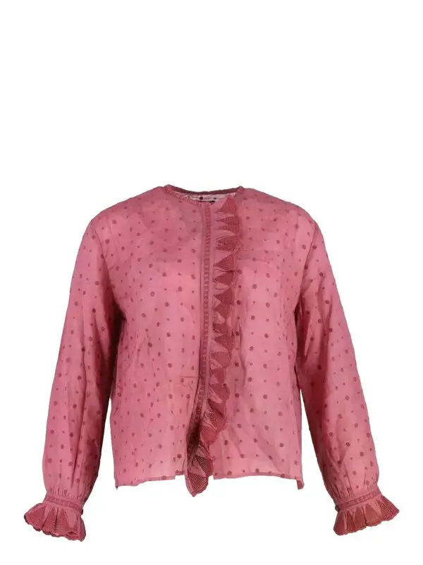 ISABEL MARANT VINTAGE Polka Dot Ruffle Blouse - Pink