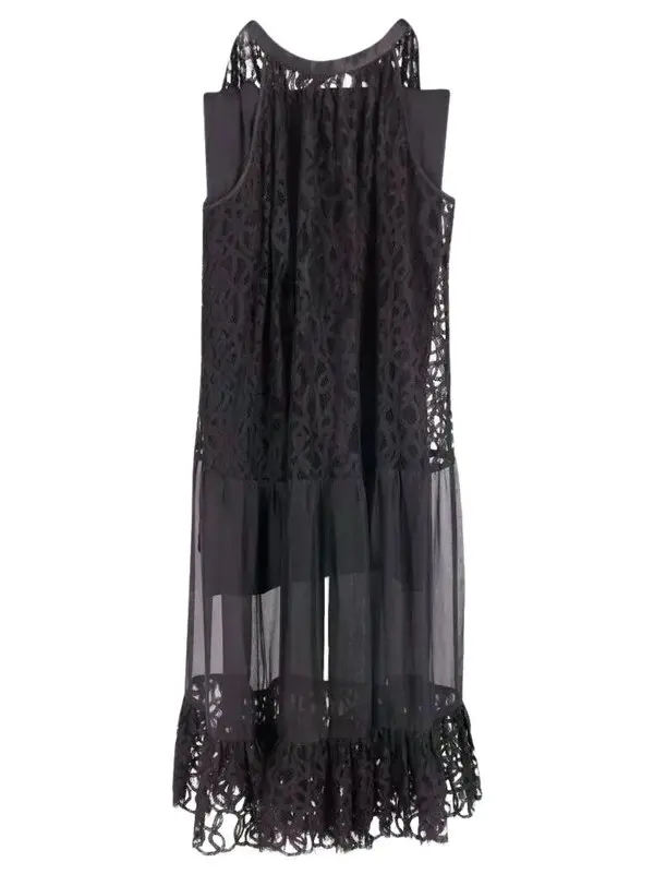 TEMPERLEY LONDON Lily Lace-detail Organza Dress - Black