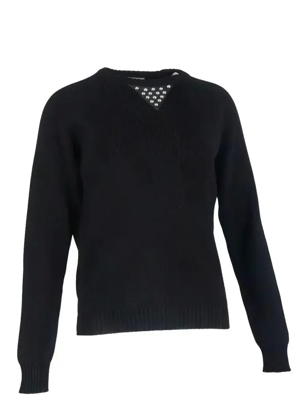 Saint Laurent Stud-embellished Mock-neck Sweater - Black