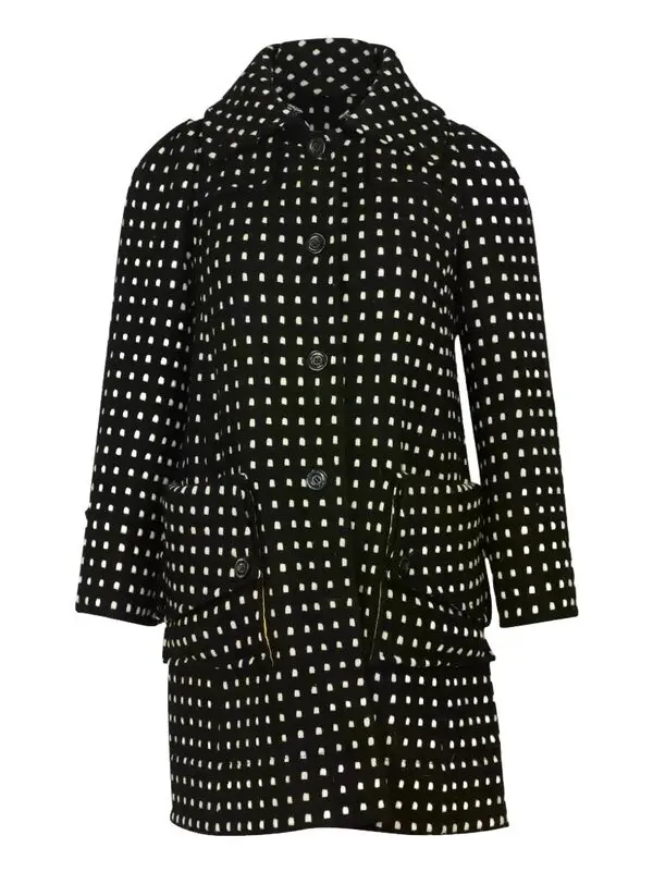 Diane Von Furstenberg Vintage Polka Dot Trench Coat - Black