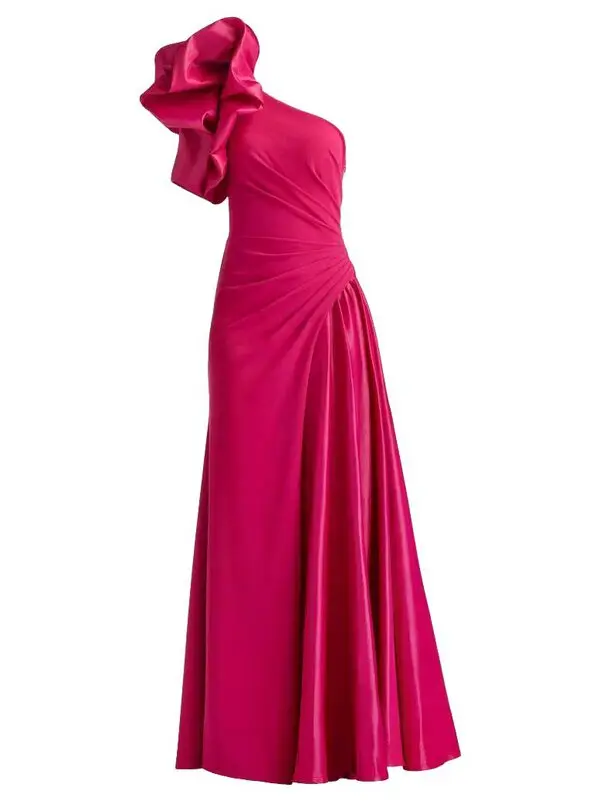 Tadashi Shoji One-shoulder Ruffled Maxi Dress - Pink