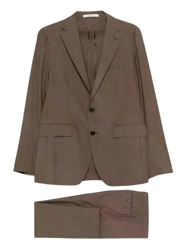 Tagliatore Flap-pocket Suit - Brown