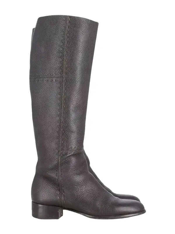 Fendi Knee-high Boots With Stitch Detailing - Black