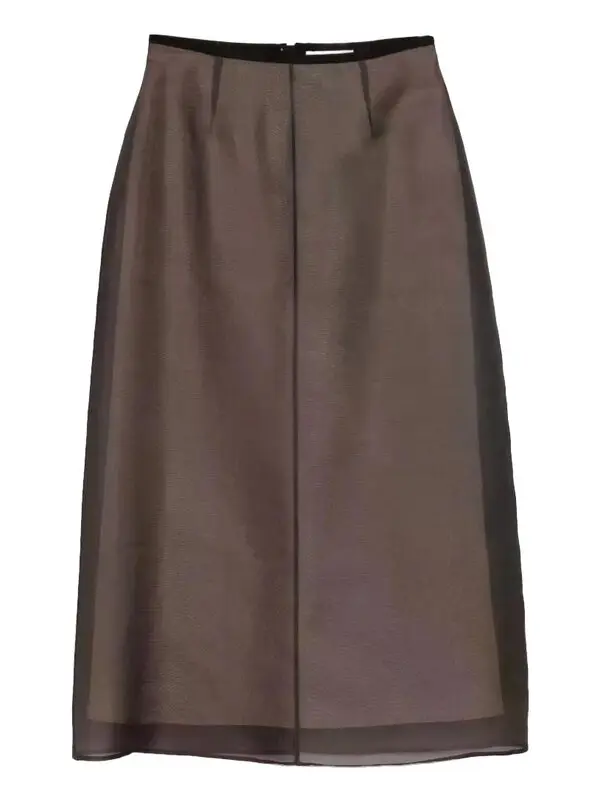 Agnona Sheer Midi Skirt - Brown