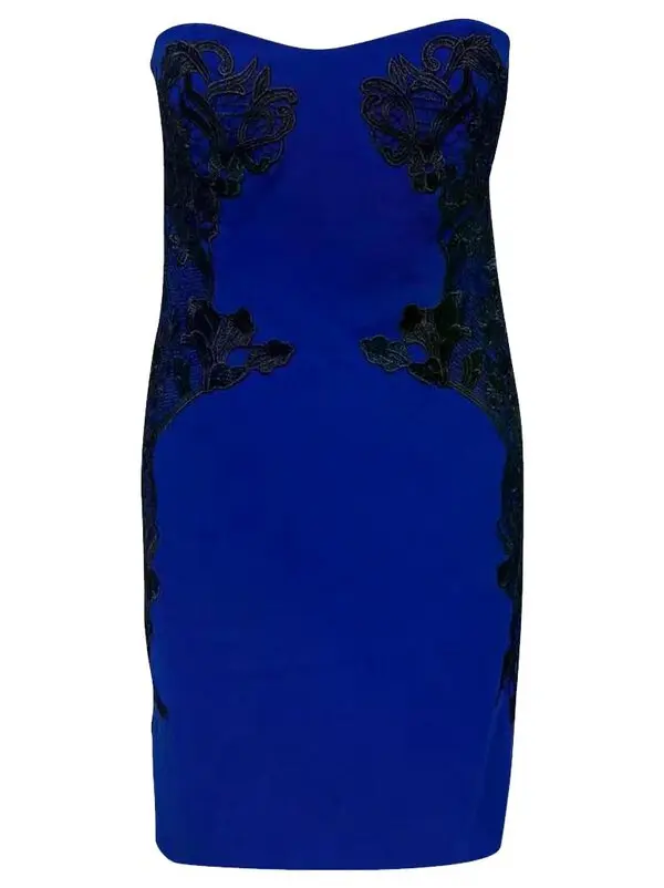Diane Von Furstenberg Vintage Isabella Strapless Lace Dress - Blue