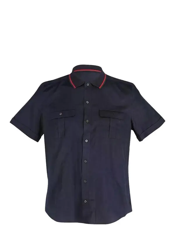 Gucci Collar-striped Buttoned Shirt - Blue