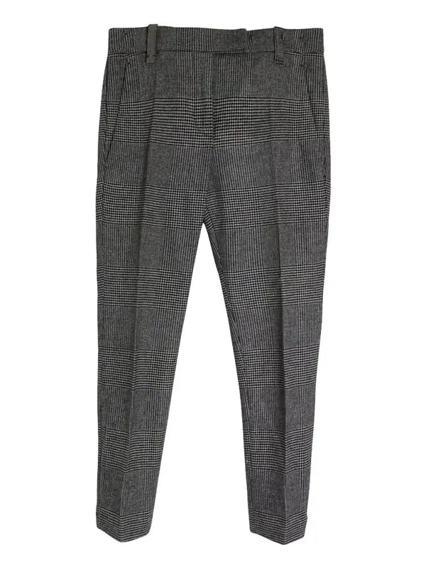 Brunello Cucinelli Prince Of Wales Trousers - Grey