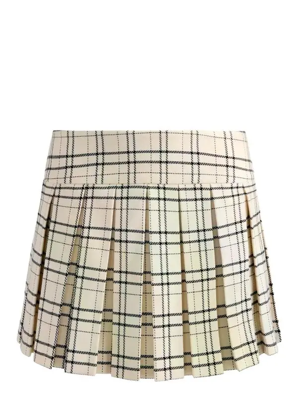 Alice + Olivia Box-pleat Plaid Mini Skirt - Neutrals