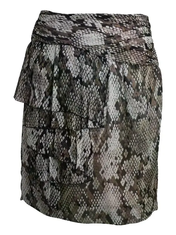 Moschino Snake-print Wrap Skirt - Grey