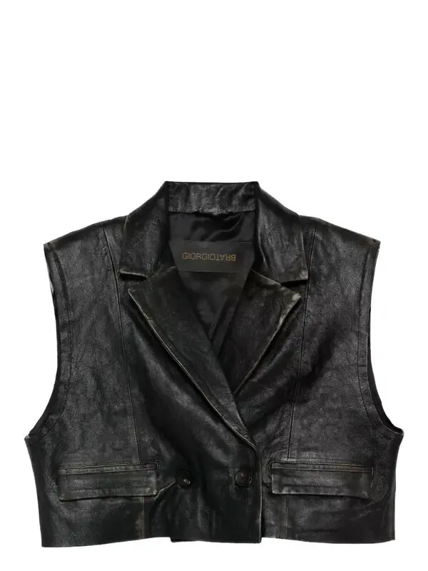 GIORGIO BRATO Lapel Pocket Gilet - Black