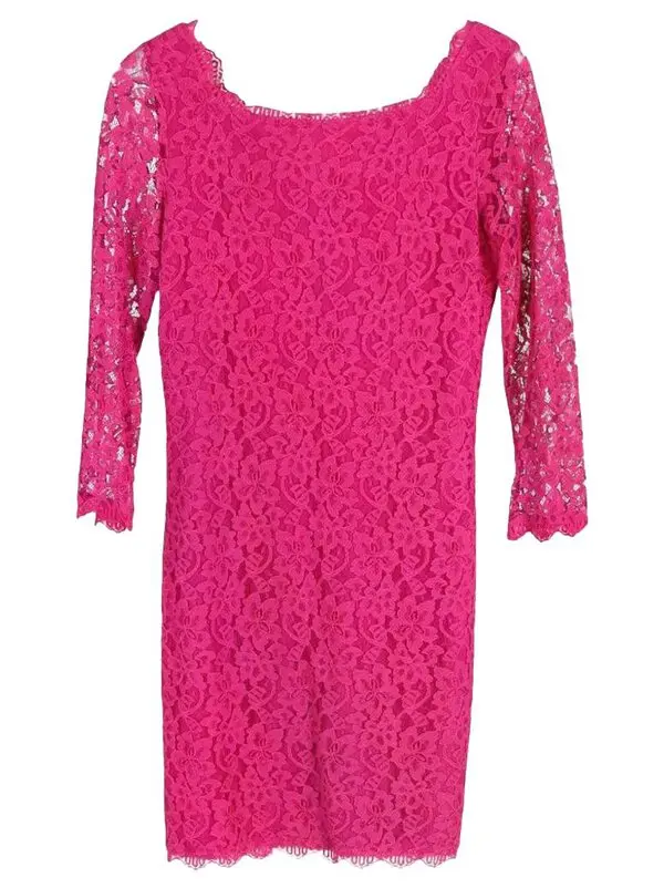 Diane Von Furstenberg Vintage Zarita Lace Mini Dress - Pink