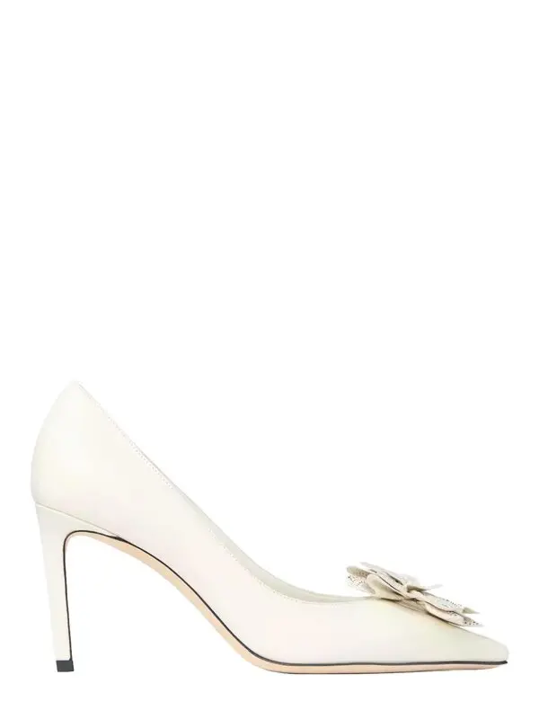 JIMMY CHOO 85mm Mimmi Flower-appliqué Pumps - Neutrals