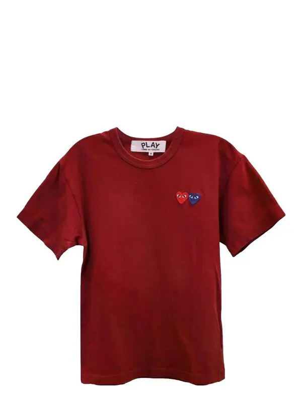 Comme Des Garçons Twin Hearts Slim Fit T-shirt - Red
