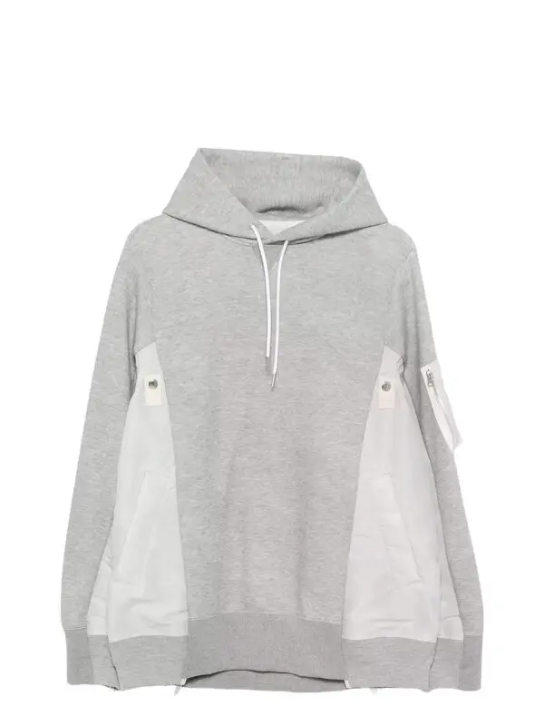 Sacai Hoodie With Zip Detail - Grey