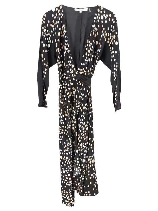 Diane Von Furstenberg Polka-dot Wrap Dress - Black