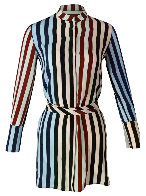 Diane Von Furstenberg Striped Shirt Dress - Blue