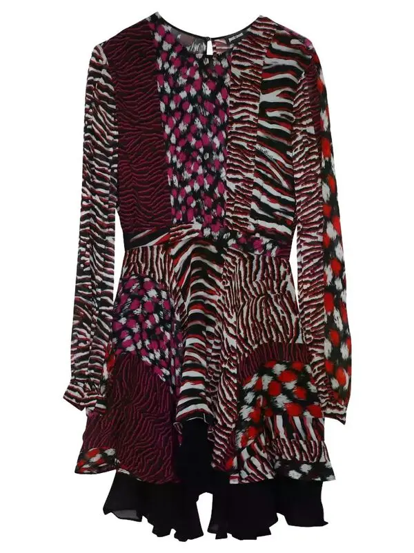 Just Cavalli Animal-print Long-sleeve Dress - Red
