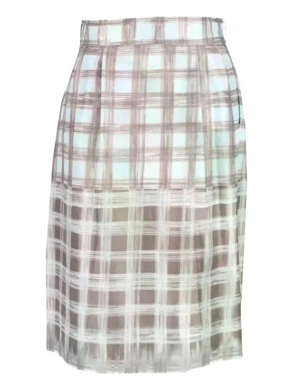 Loro Piana Plaid Midi Skirt - Neutrals