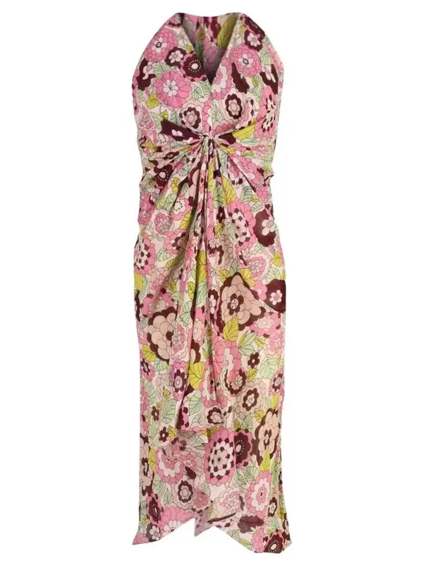 Dodo Bar Or Floral-print Midi Dress - Pink