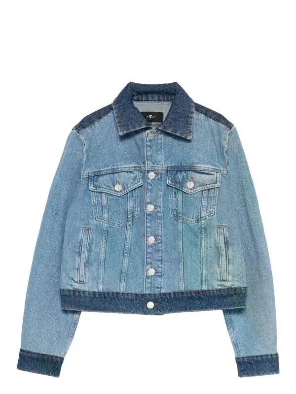 7 For All Mankind Buttoned Denim Jacket - Blue