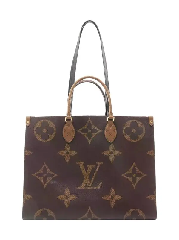 LOUIS VUITTON 2020 Monogram Reverse Giant Onthego Gm Satchel - Brown