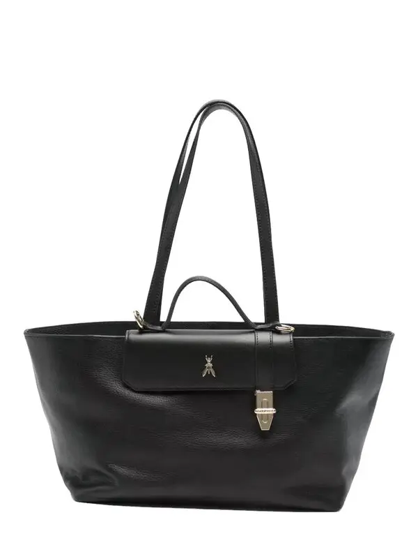 Patrizia Pepe Tote Bag With Logo Appliqu - Black