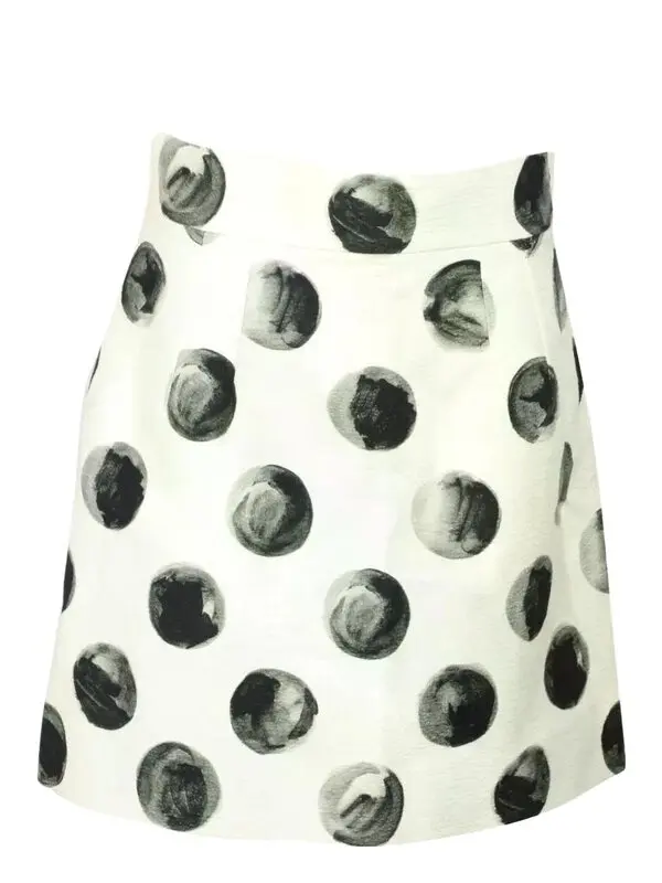 Dolce & Gabbana Polka Dot Printed Mini Skirt - White