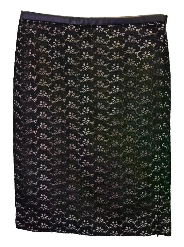 Diane Von Furstenberg Lace-detail Midi Pencil Skirt - Black