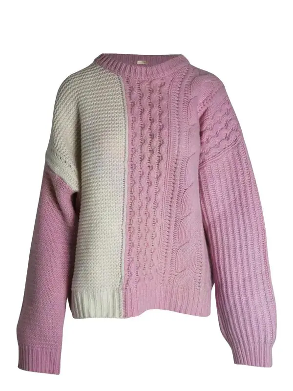 Stine Goya Chunky Knit Color Block Top - Pink