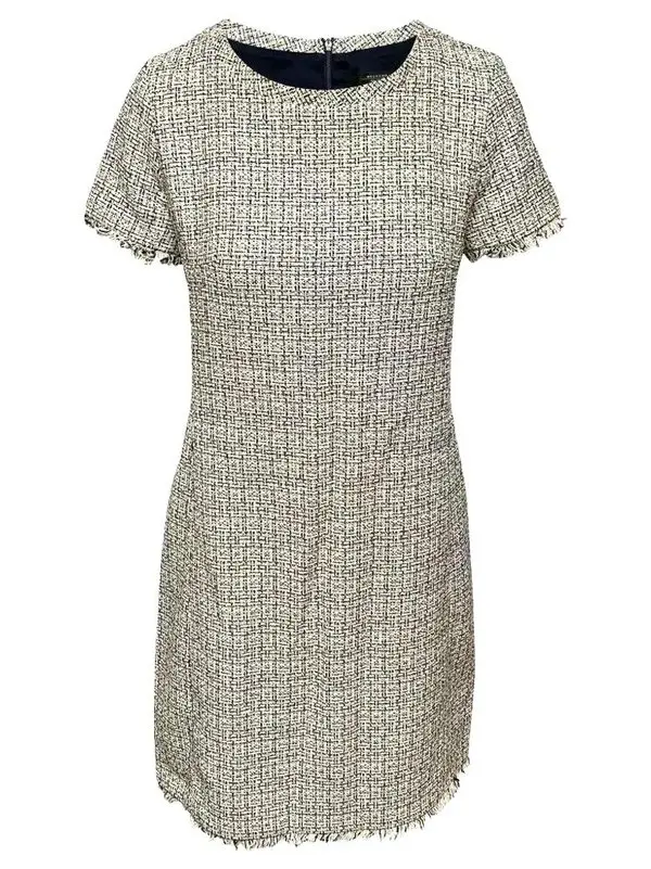 Max Mara Tweed Fringe Dress - Neutrals