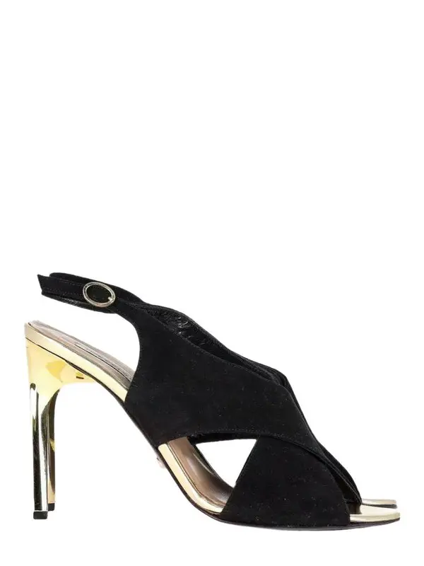Diane Von Furstenberg Cross-strap Suede Sandals - Black