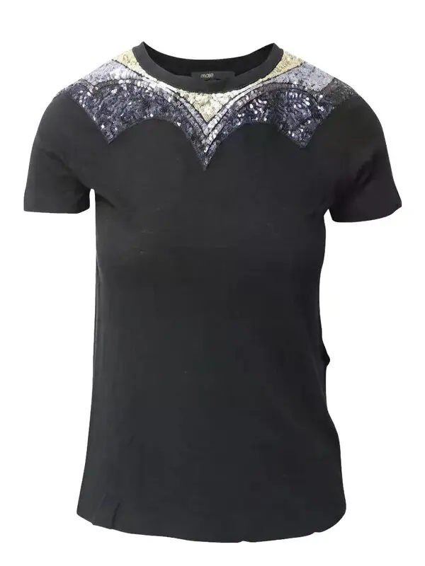 Maje Tatillon Embellished T-shirt - Black