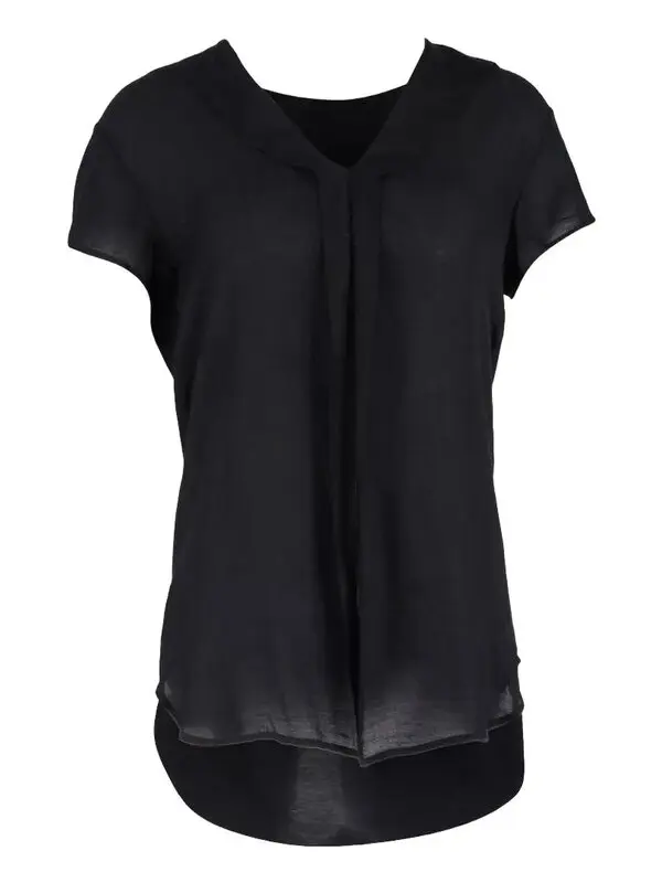 LANVIN V-neck Short-sleeve Blouse - Black