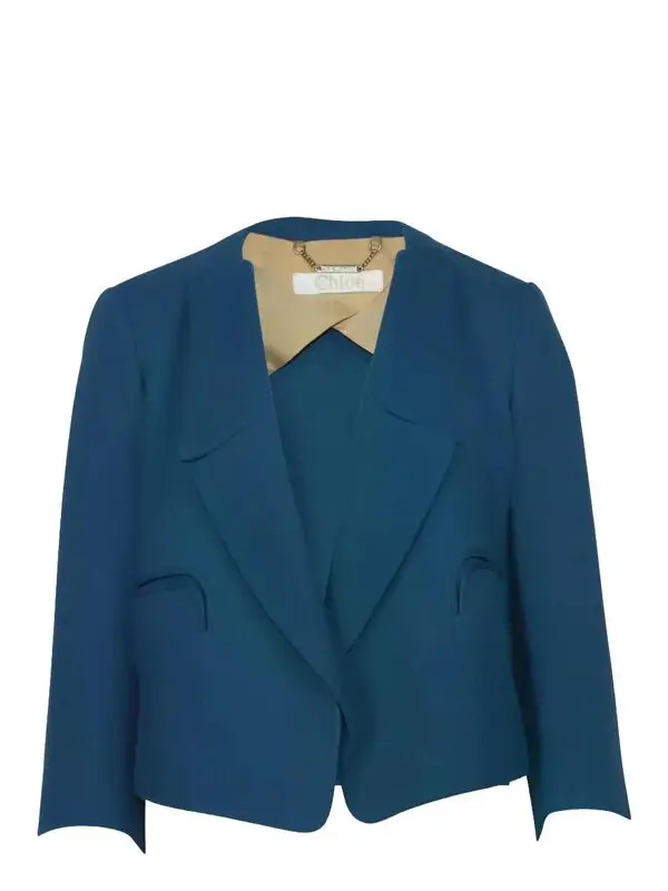 Chloé 2013 Crepe Cropped Blazer - Blue