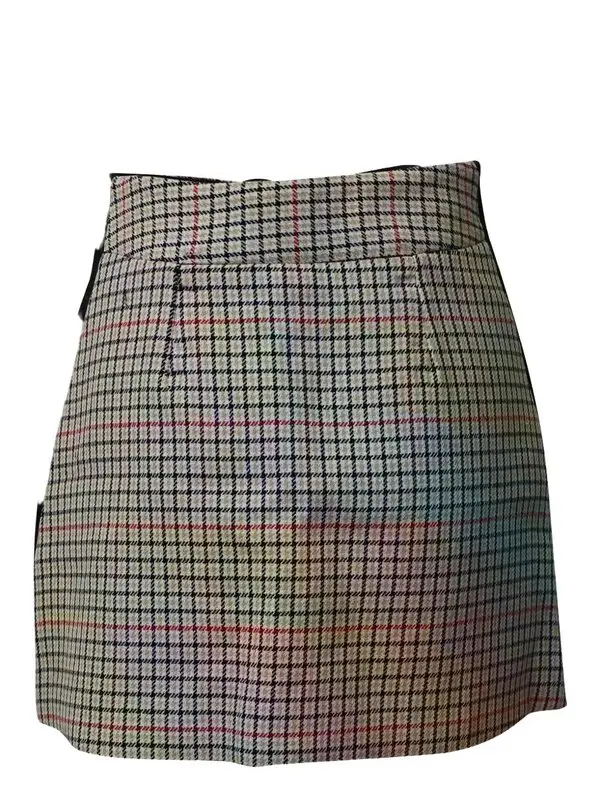 Maje Checked Panelled Mini Skirt - Neutrals