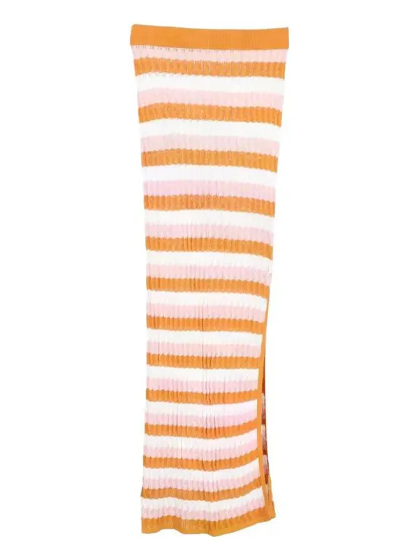 Dodo Bar Or Striped Knitted Maxi Skirt - Orange