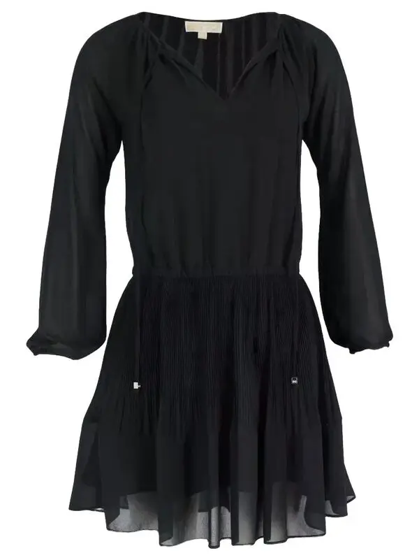 Michael Kors Vintage Pleated Mini Dress - Black