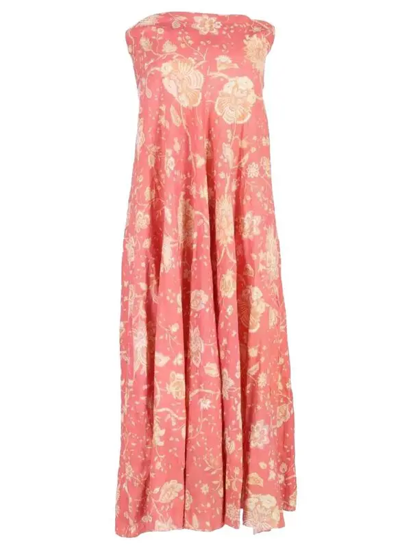 Zimmermann Veneto Floral Strapless Midi Dress - Pink