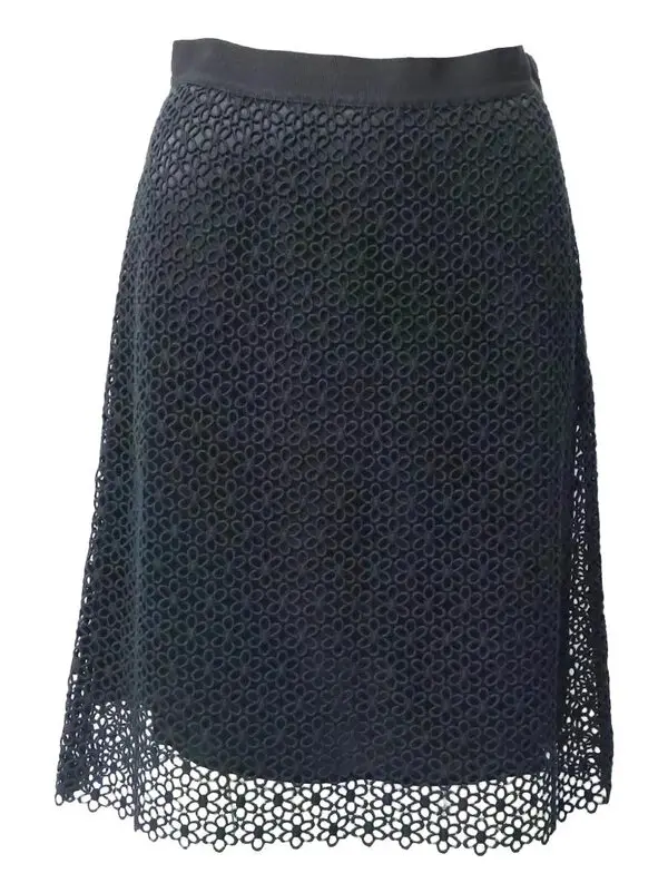 Carolina Herrera Floral-lace Midi Skirt - Black