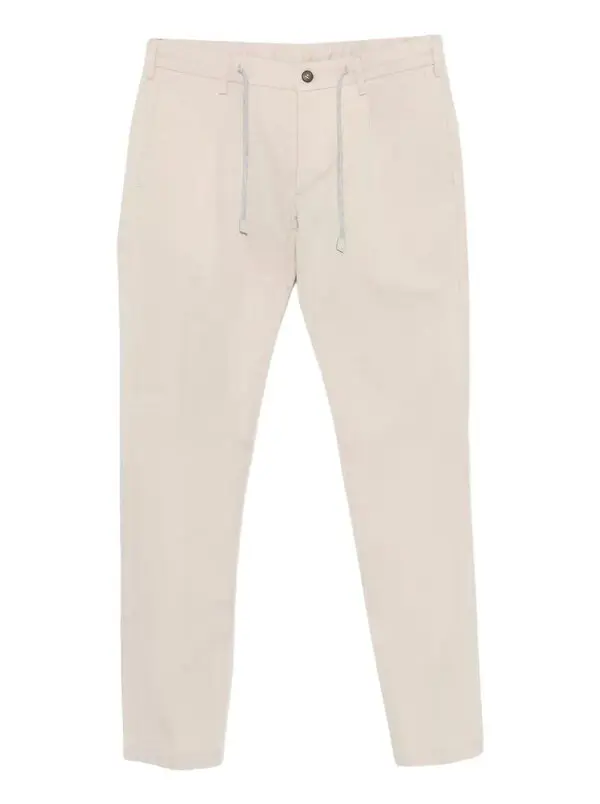 Eleventy Drawstring Straight-leg Trousers - Neutrals