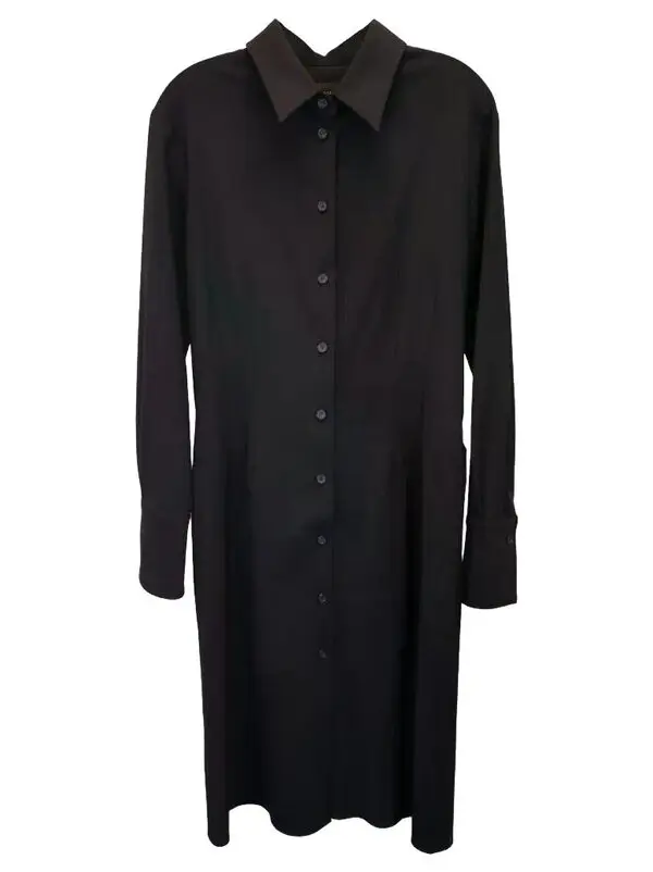 JOSEPH Buttoned Midi Shirt Dress - Black