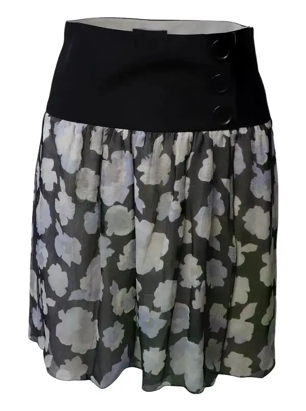 Emporio Armani Floral-print Mini Skirt - Black