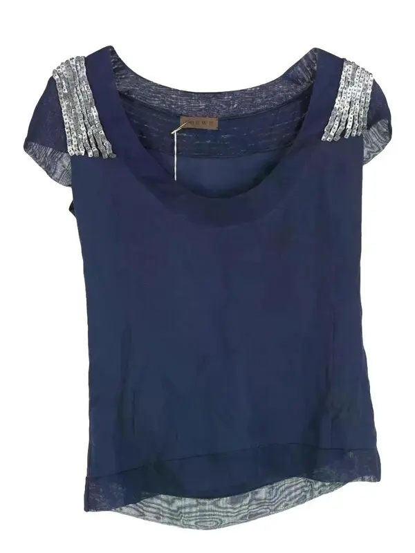 Loewe Sequined Silk T-shirt - Blue