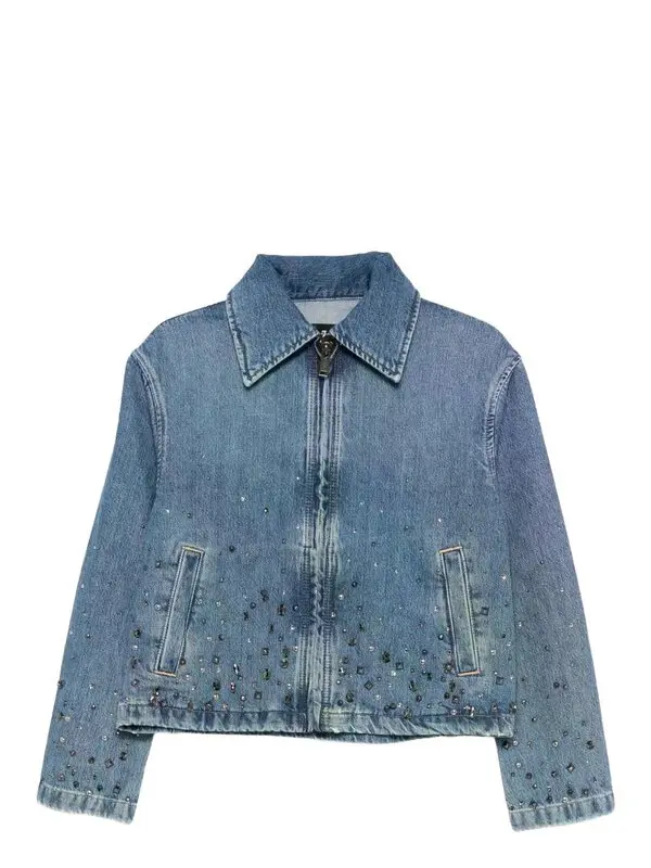 7 For All Mankind Embellished Denim Jacket - Blue