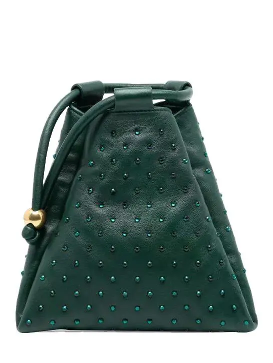 Bottega Veneta Mini Lambskin Triangle Handbag - Green