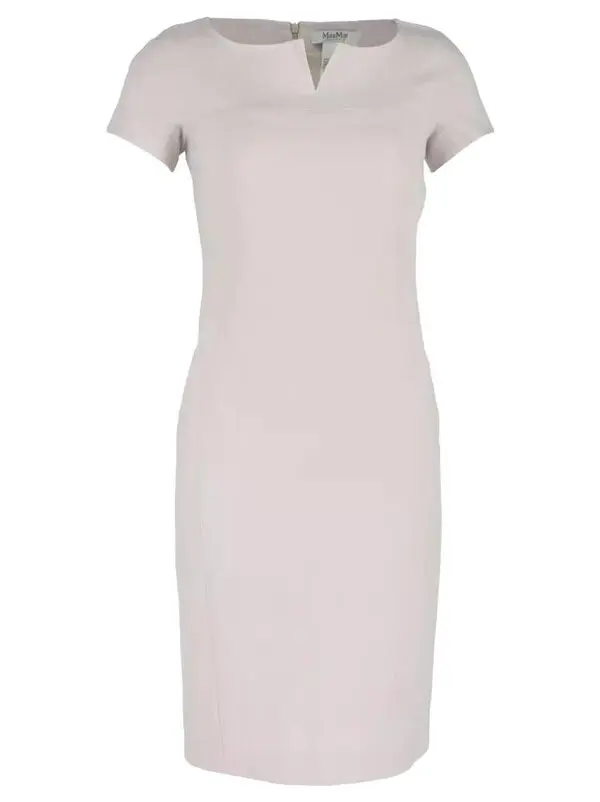 Max Mara Knee-length, Short-sleeve Bodycon Dress - Neutrals