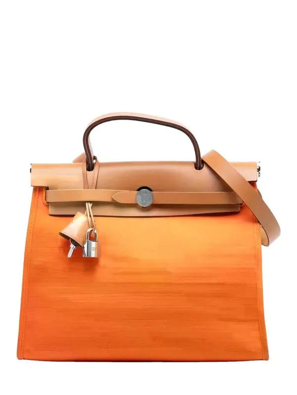 Hermès 2015 Toile Herbag Zip 31 Satchel - Orange